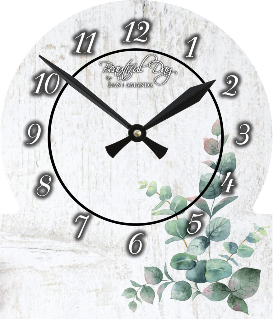“Beautiful Day” Music Clock, Eucalyptus – Dan and Amanda Esh